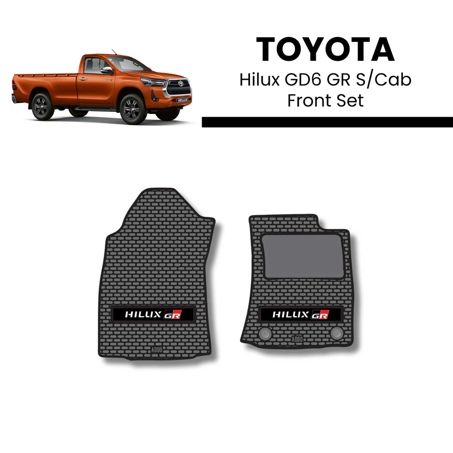 Premium Toyota Hilux GD6 GR Single Cab Front Mat Set